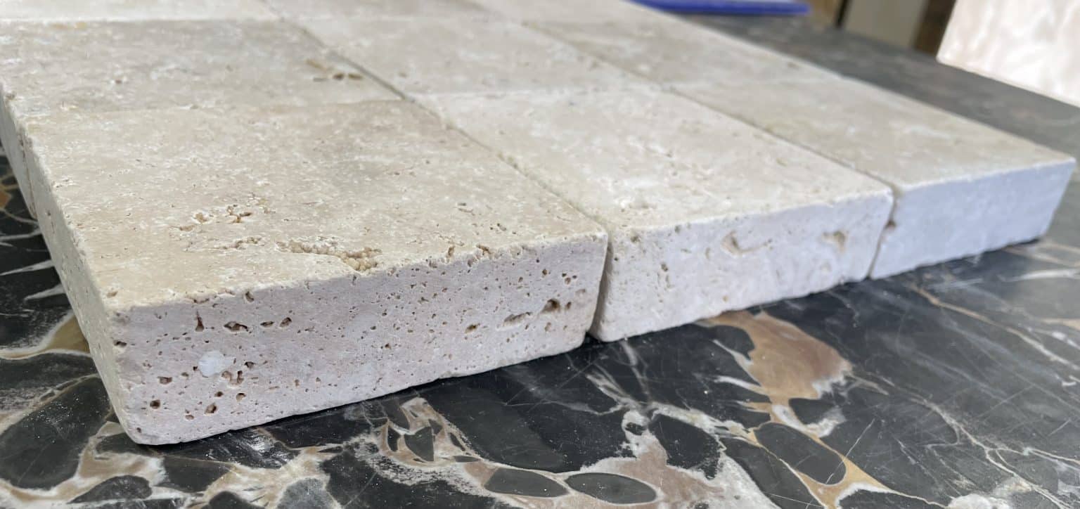 Latte Travertine Tumbled Cobbles - Slate and Stone | Bathroom, Floor ...